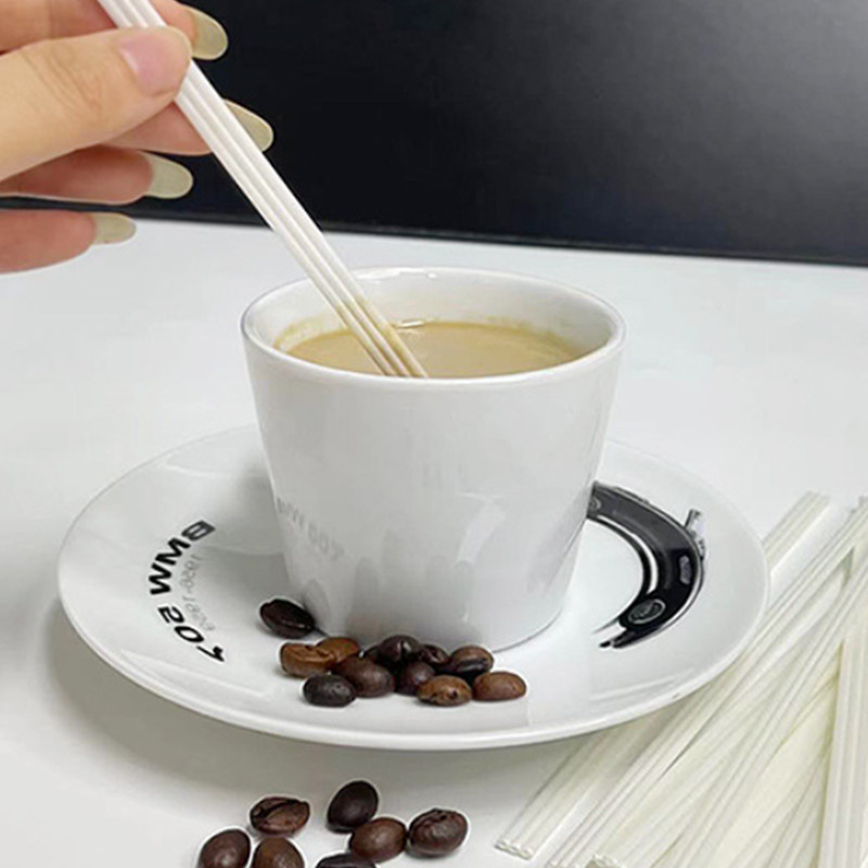 [EAS] 100pcs Disposable Three Hole Coffee Straw Stirring Rod Both Hot ...