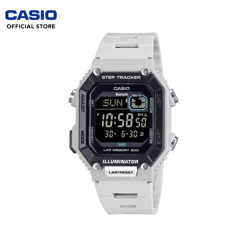 Casio (WS-B1000-8BVDF) White Gray Resin Strap Step Tracker 100 Meter ...