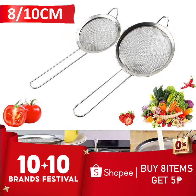 8/10CM Stainless Steel Wire Fine Mesh Oil Strainers Flour Colander ...