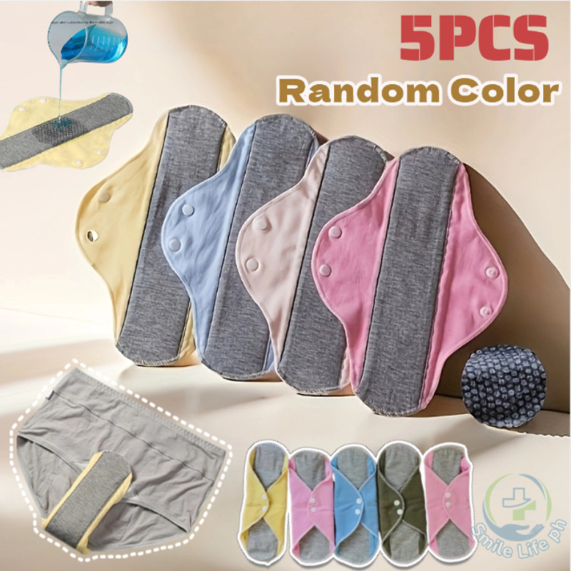 5PCS Reusable Panty Liner Set Washable Adult Care Pad Super Absorbent ...