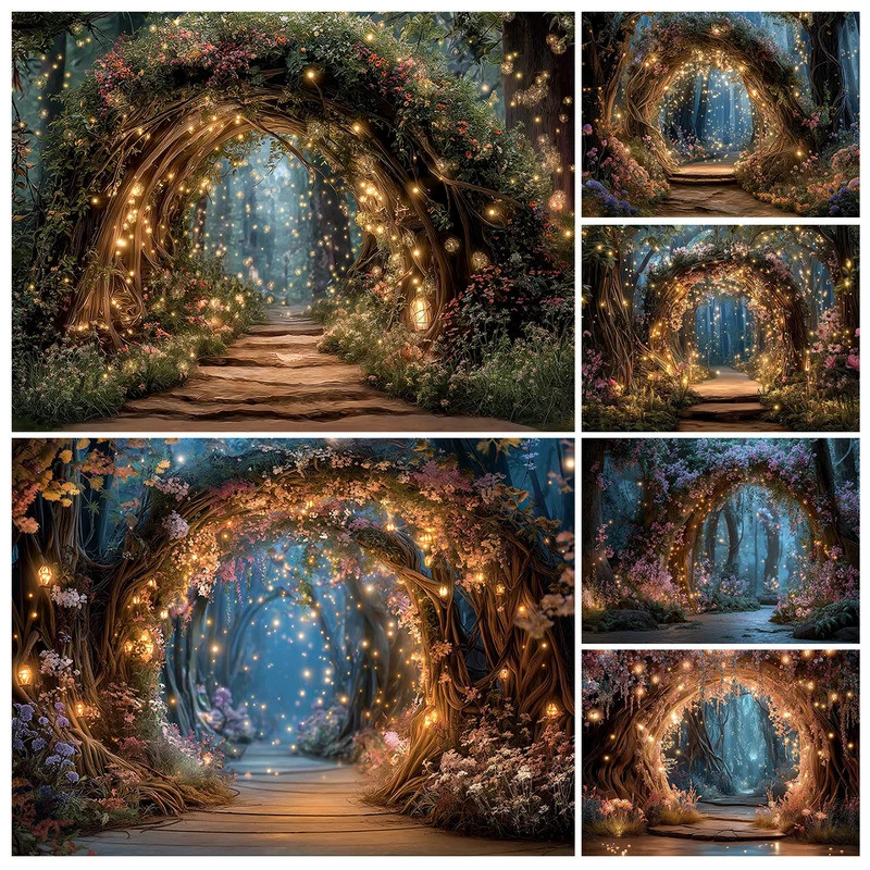 Enchanted Forest Fairy Portal Backdrop Baby Cake Smash Photography ...