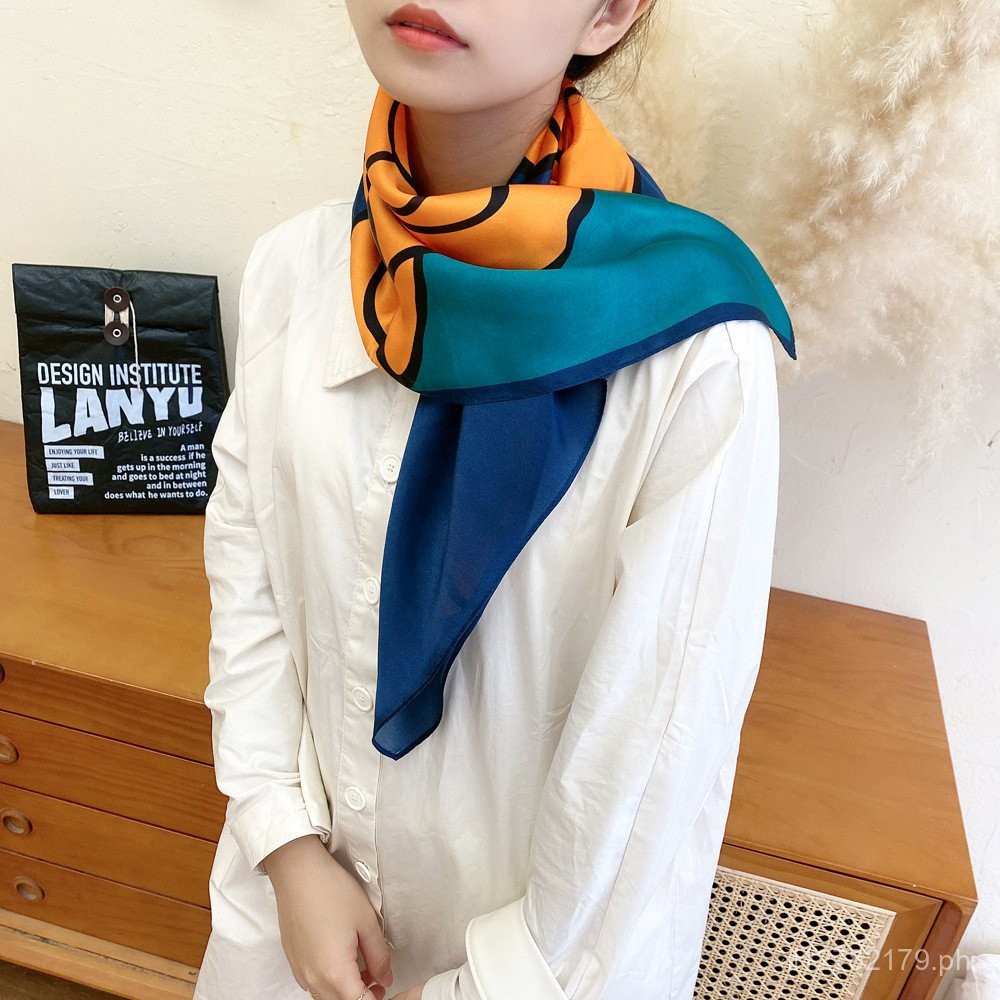 Socialite Retro Style High-End Silk Scarf Thin Mulberry Silk Floral ...