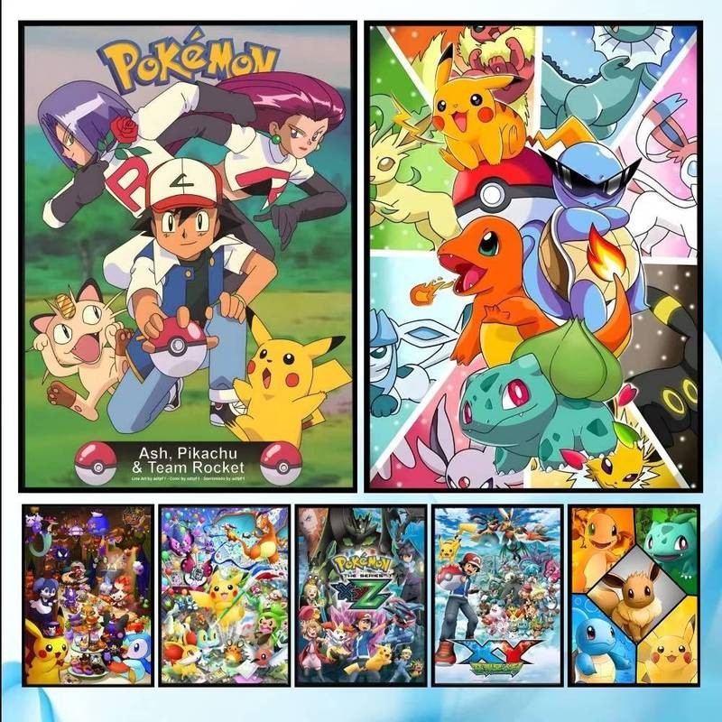 Pokemon Canvas Art Cartoon Anime Wall Decor Art Home Wall Decor Canvas ...