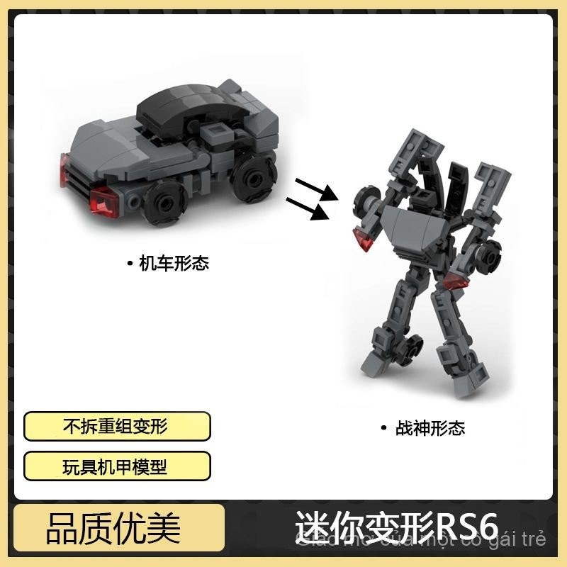 Hot MOC Mini Mecha Exoskeleton Car Robot Transformer Mini RS6Mecha ...