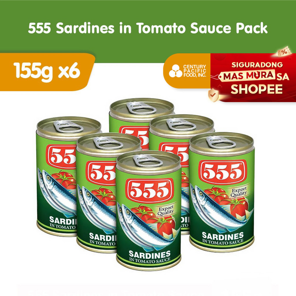 555 Sardines in Tomato Sauce 155g (Pack of 6pcs) - Rich in Calcium ...