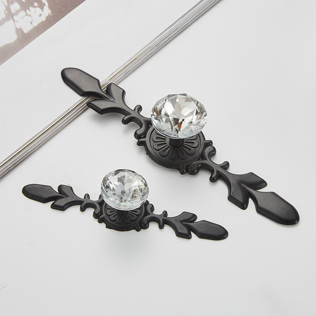 Glass diamond shaped hinge furniture handle drawer cabinet door handle ...