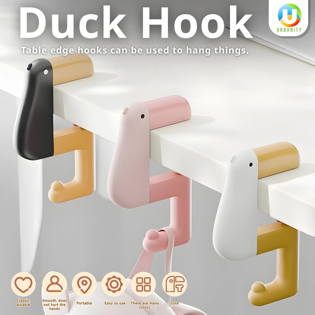 Thinking Duck Desktop Hooks 30KG Load Bearing No Punching Desk Edge ...
