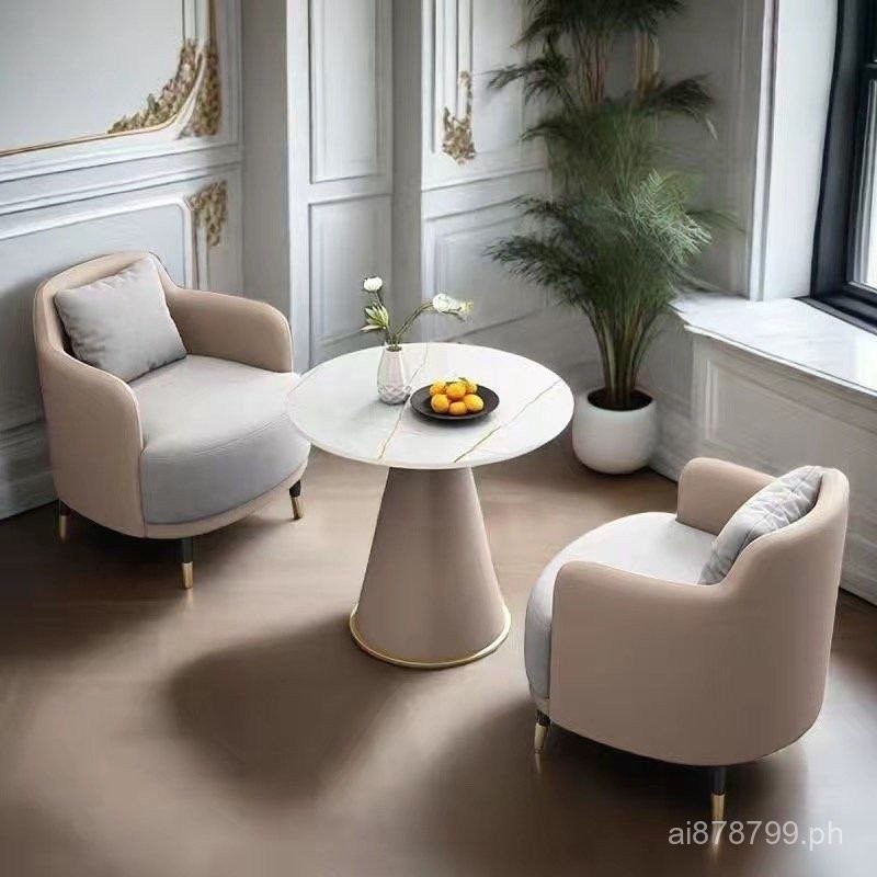Light Luxury Iron Leisure Lobby Meeting Table and Chairs Hotel Coffee ...