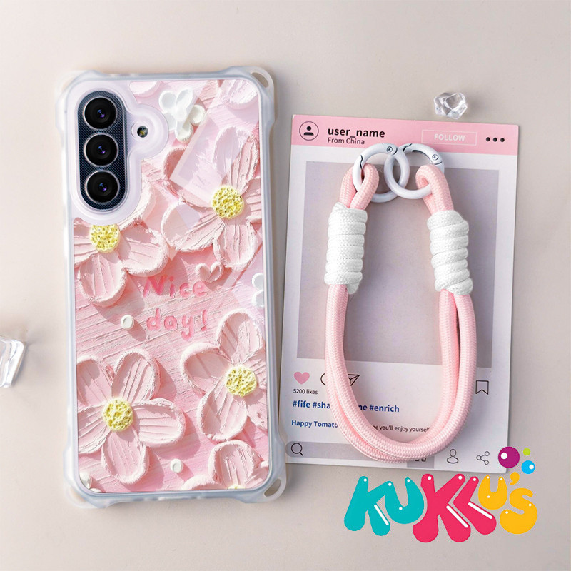 GANTUNGAN Case+Hanger Pink Flowerhp For Soft Casing hp iphone 11 Pro 15 ...