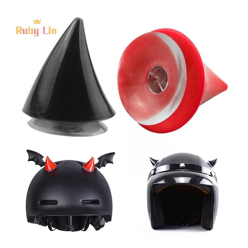 Ruby Lin 2PCS Motorcycle Helmet Cute Corner Rubber Horn Decoration ...