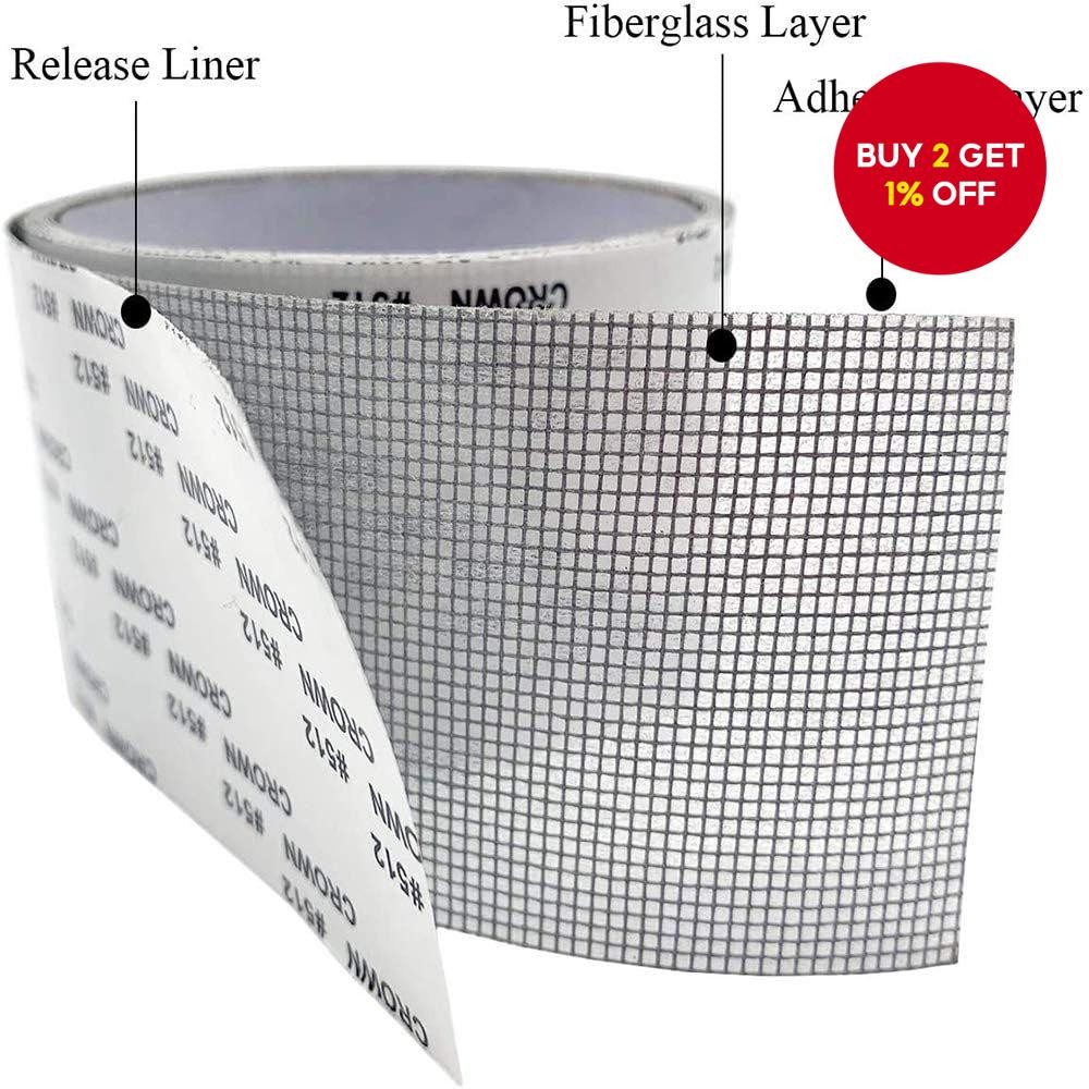 New Window Screen Repair Kit with Strong Adhesive Fiberglass Patch Tape ...