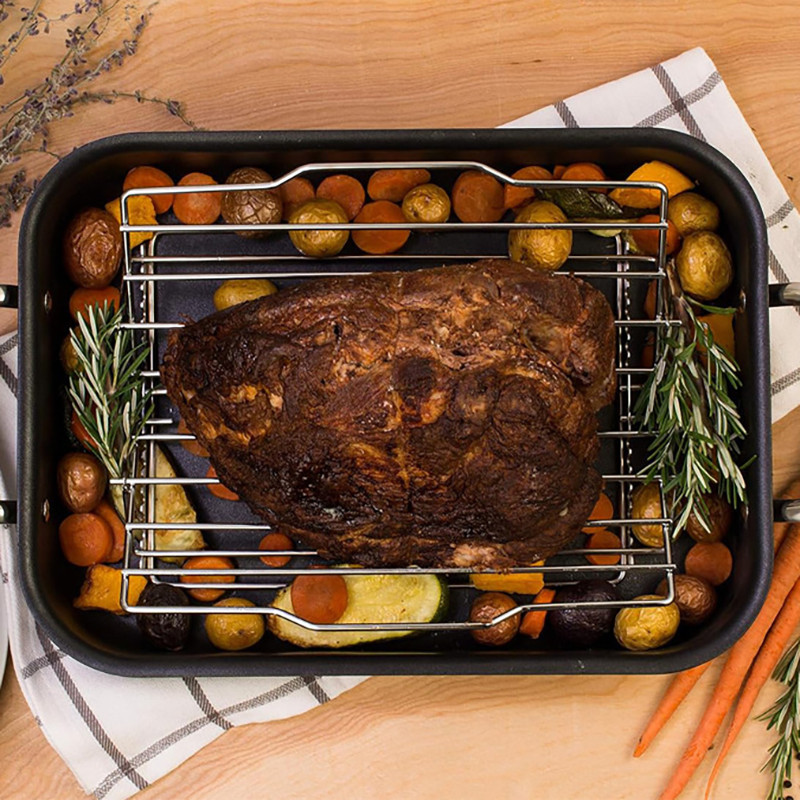 FITOW Turkey Roasting Rack, Universal Rib Roasting Rack, V-Shaped Rack ...