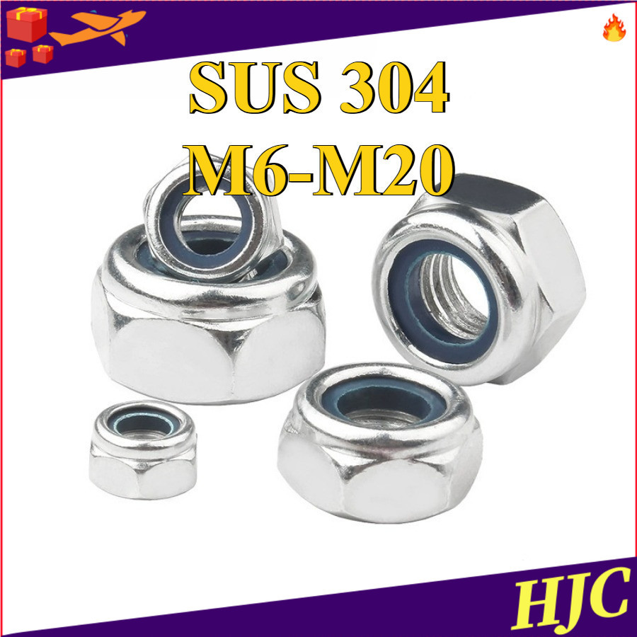 A2 Lock Nut 304 Stainless Steel Threaded Anti-Pull Nut M6/M8/M10/M12 ...