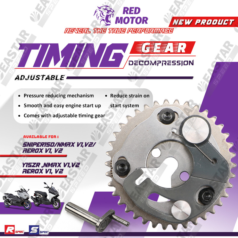 RACING ADJUSTABLE TIMING GEAR WITH DECOMPRESSOR FOR SNIPER 135/150 V1 ...