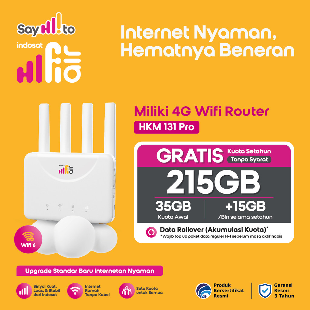 Indosat Hifi Air HKM 131 Pro 4G Wifi Modem Unlock All Operators Free ...