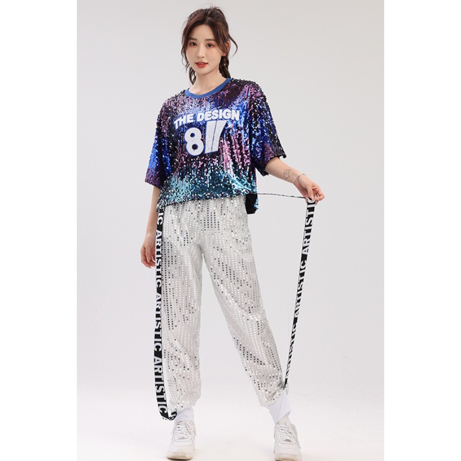 Sequined Jazz Dance Costume Female Adult Student Cheerleading Hip Hop ...