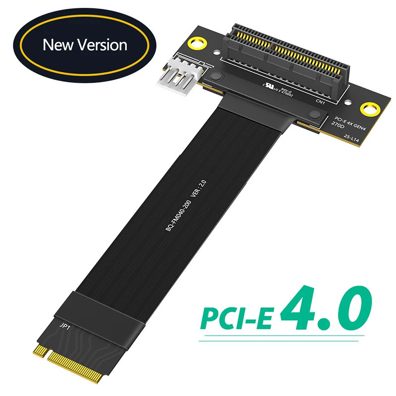 NVME to PCIE X4 Riser Cable M.2 Key M PCIE 4.0 to PCI-E 4.0 4X 90 ...
