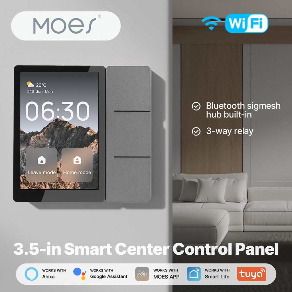 MOES Tuya WiFi 3.5-inch Smart Center Control Touch Panel Central Screen ...