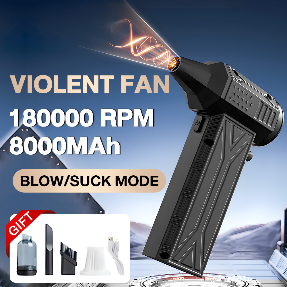 180000RPM VIOLENT FAN Electric Air Duster 3 Gear Portable Violent ...