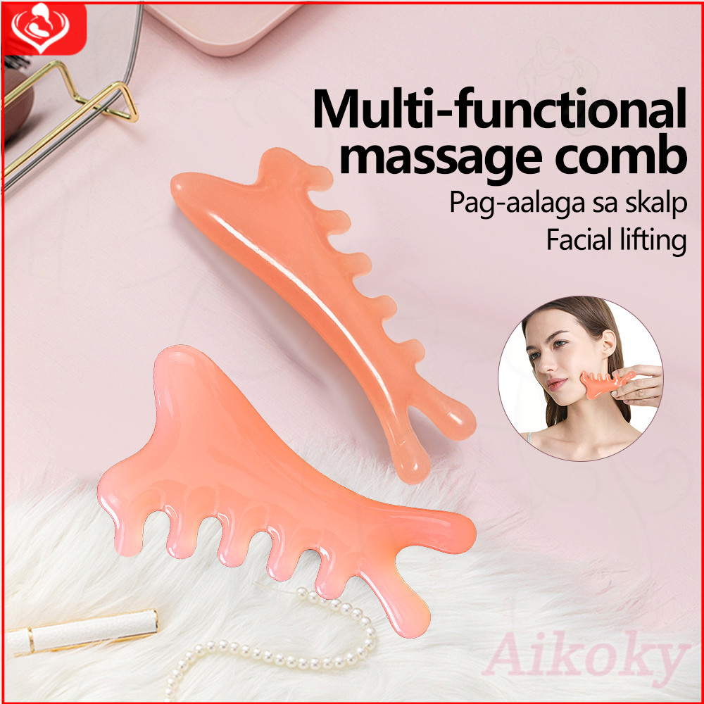 Aikoky 4-in-1 Comb Scraping Head Meridian Scalp Facial Massager Tool ...