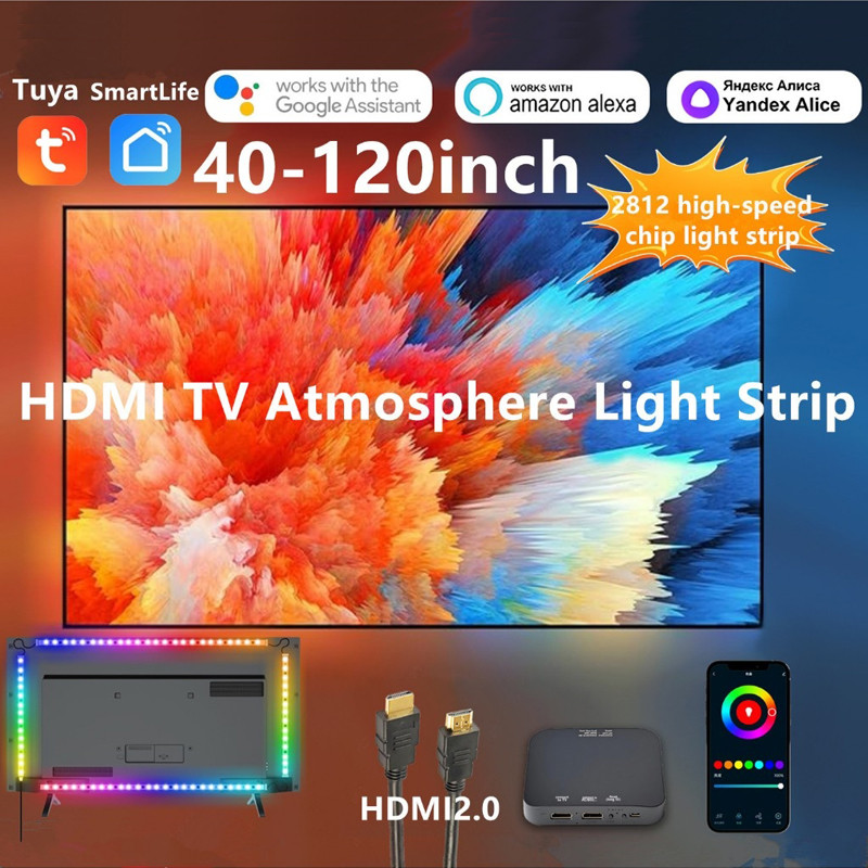 TUYA Smart LED TV Backlight HDMI Sync Color Atmosphere Light Strip for ...