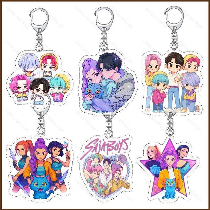 ST3 K-Pop Demon Hunters Acrylic Keychain Backpack Pendant SAJA BOYS ...
