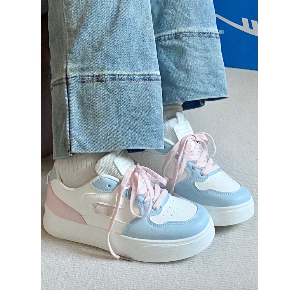 Pull Back Blue Pink White Lightweight Sneakers for Women - Spring 2025 ...