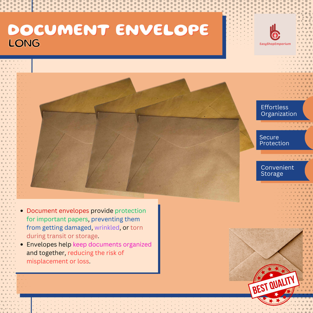 VarietyVilleMarket Brown Document Envelope Short Letter Size and Long ...