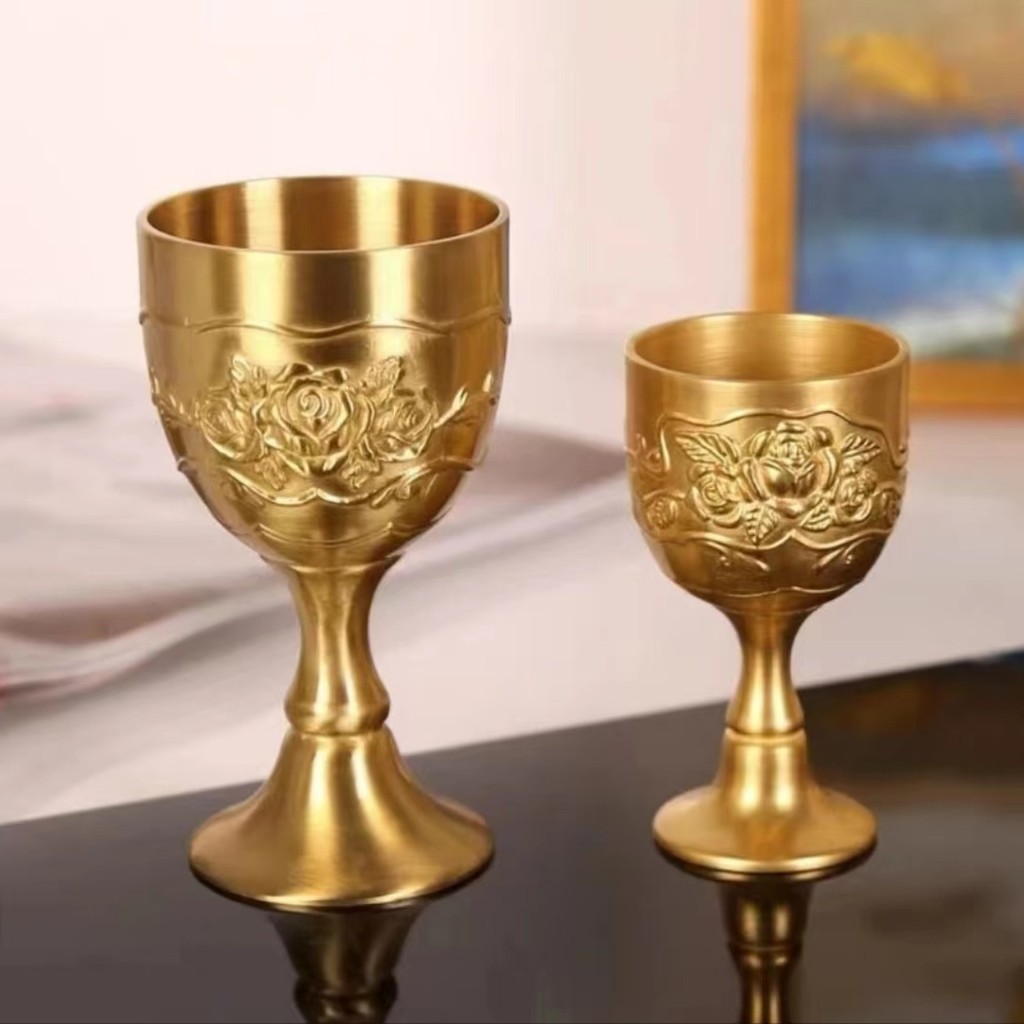 Pure Copper Worship Small Tall Liquor Cup Style Household Brass Wine ...