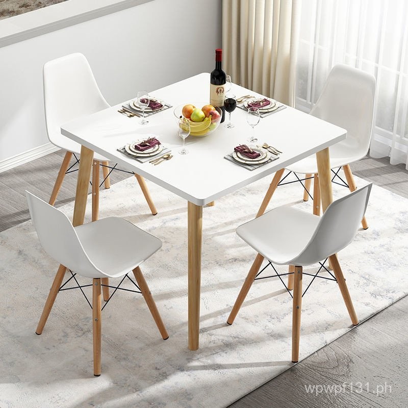 Small Table Living Room Solid Wood Legs Dining Table Modern Simple ...