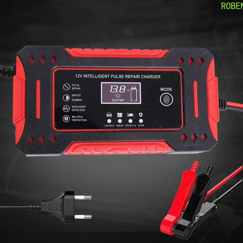 ROBEN Intelligent Car Battery Charger, 6A Output LCD Display Motorcycle ...