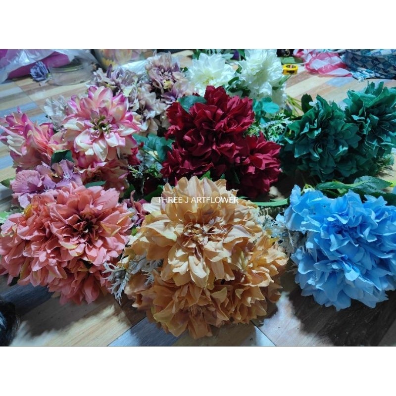 ARTIFICIAL DALIA FLOWER (ASTER) BIG BUNCH | Shopee Philippines
