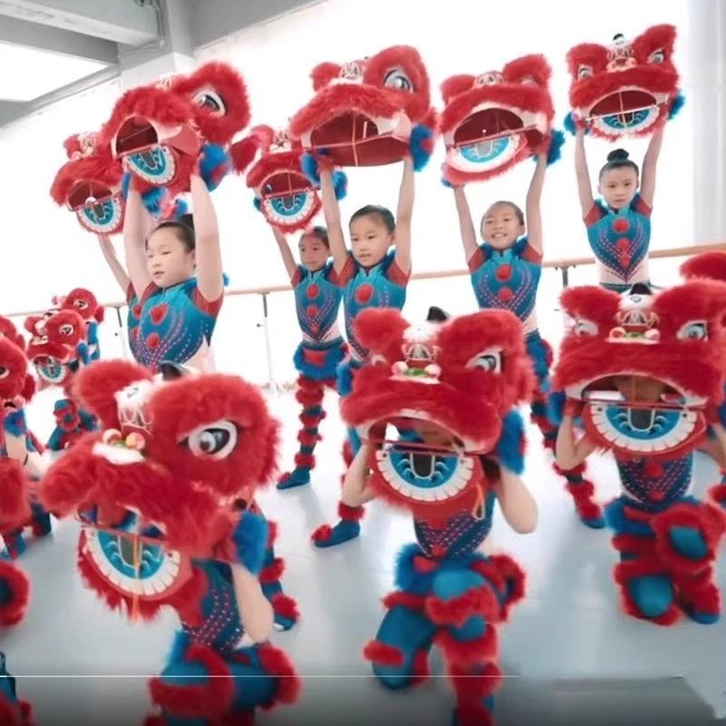 Little Lion Girl Children's Lion Dance Dance Costume Lion Head Lion ...