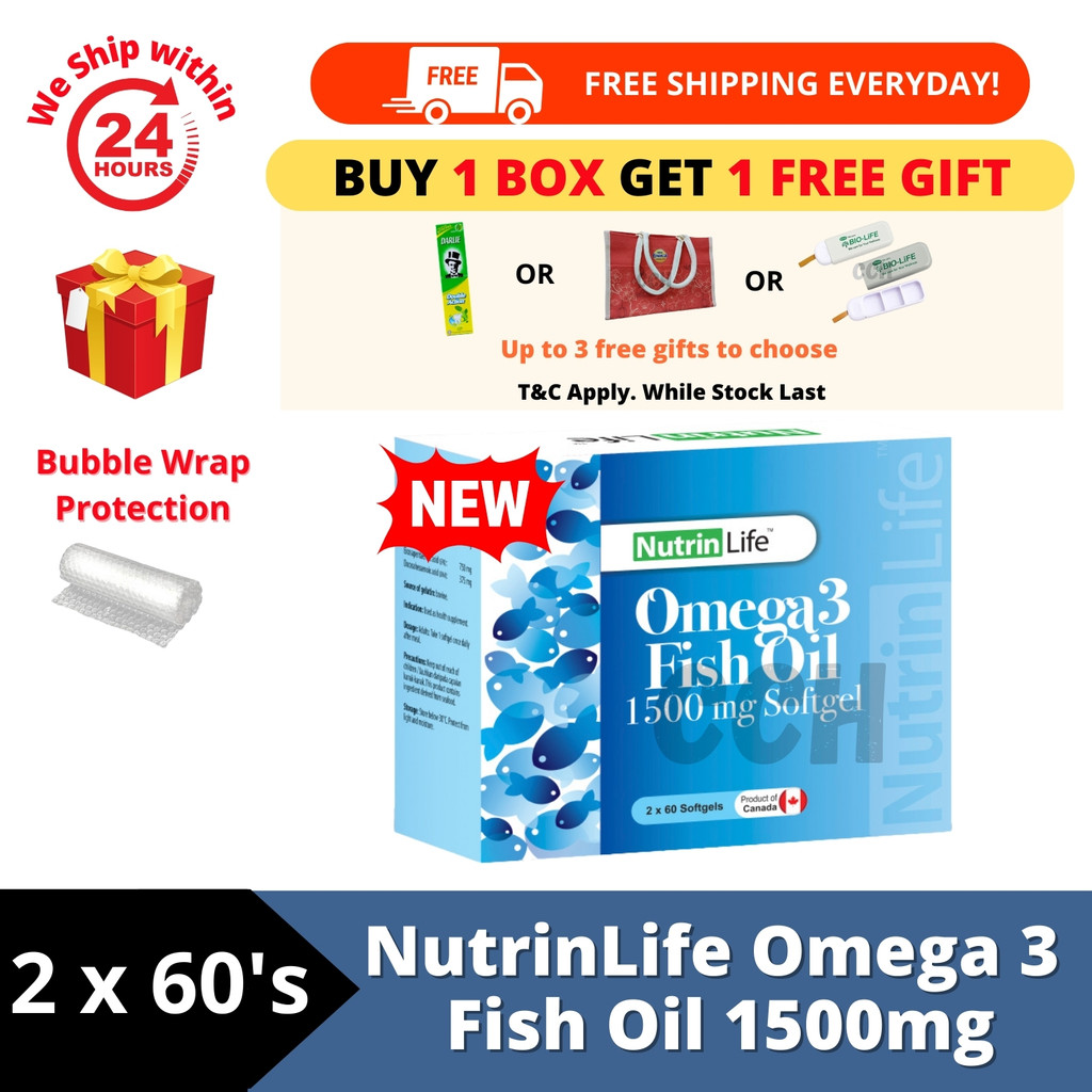 Nutrin Life Nutrinlife 3 Fish Oil 1500mg (2 x 60's / 60's) | Shopee ...