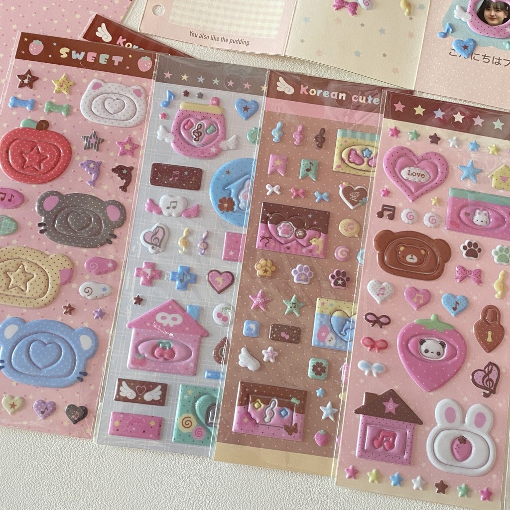 Cute Three-Dimensional Animal Border Foam Sticker Star Note ...
