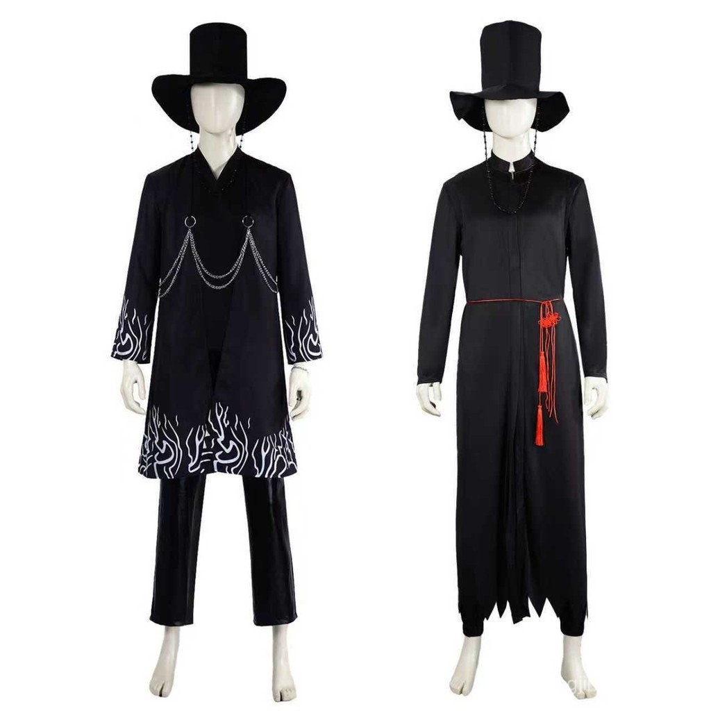 Star K-Pop Demon Hunters Cos Clothes Saja Boys Black Printed Demon ...