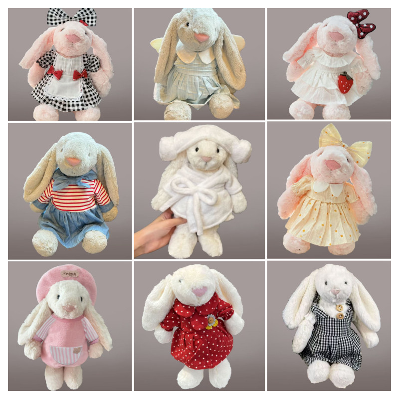 jellycat 31cm bunny Collection of Cute Cartoon Bunny Clothes, Various ...