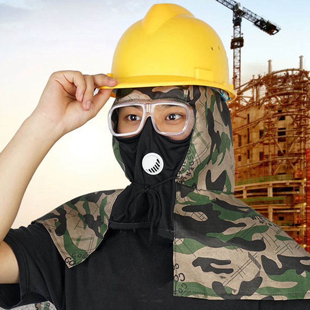 Welder's Shawl Hat Safety Work Hats Camo Neck Protection Hat Work Dust ...