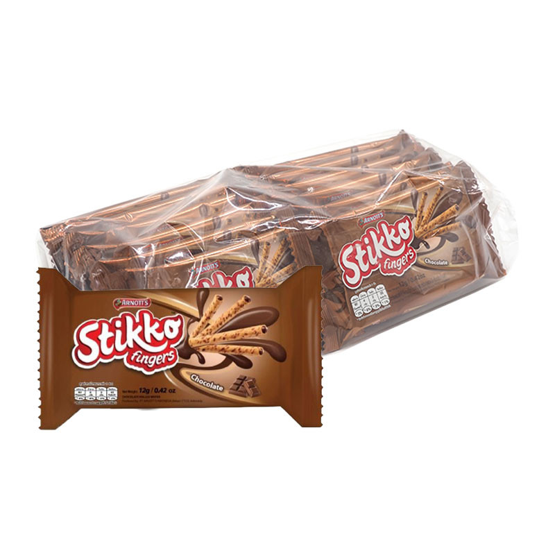 Arnots Stickco Finger Chocolate 12 g. x 12 (ARNOTT'S Stikko Wafer Cream ...