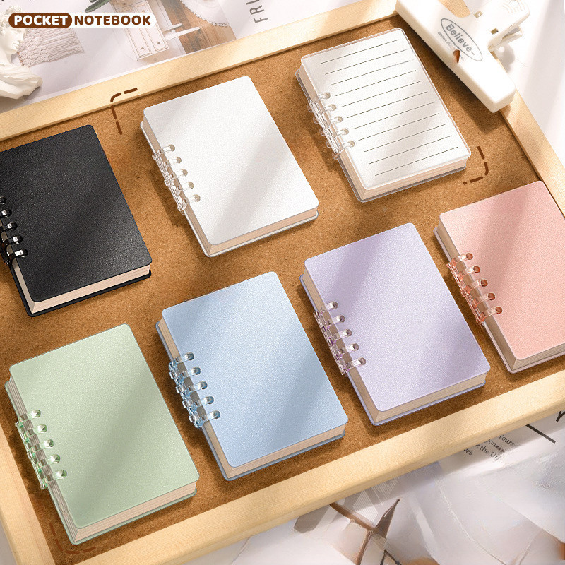 Mini A7 Ring Binder Notebook - 160 Pages, Loose Leaf Pocket Planner ...