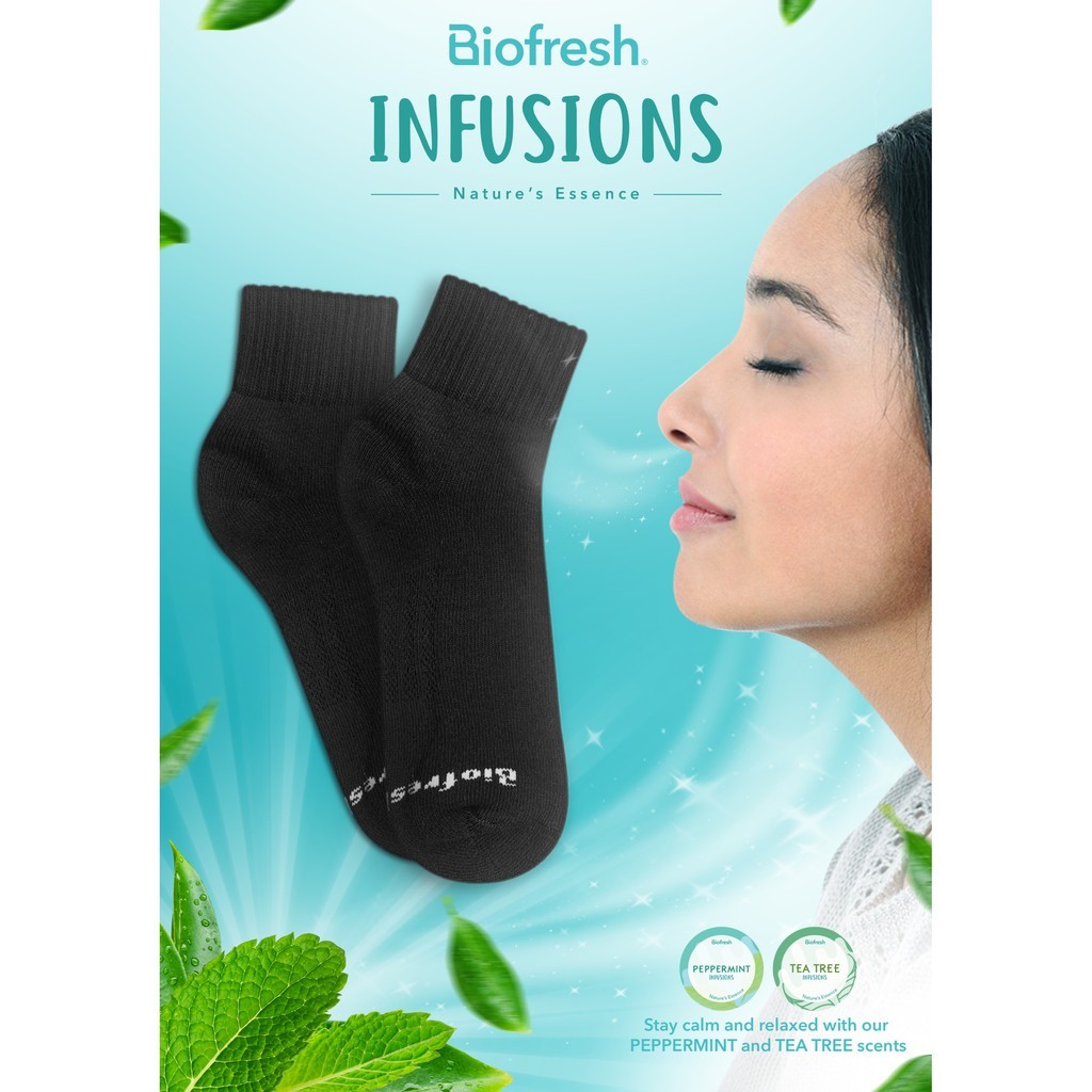 Biofresh Men's Infusion Antimicrobial Cotton Thick Sports Ankle Socks 3 ...