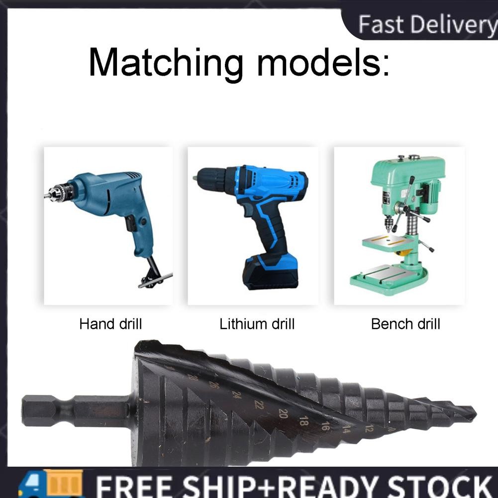 Step Drill Bit Dual Groove Design M2 High Speed Steel for Metalworking ...