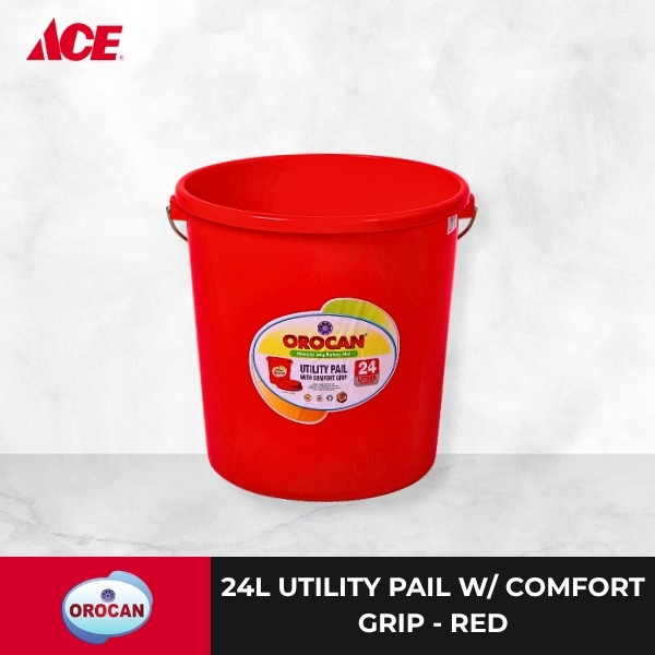 OROCAN 24L Utility Pail with Comfort Grip - Red (6006P) | Shopee ...