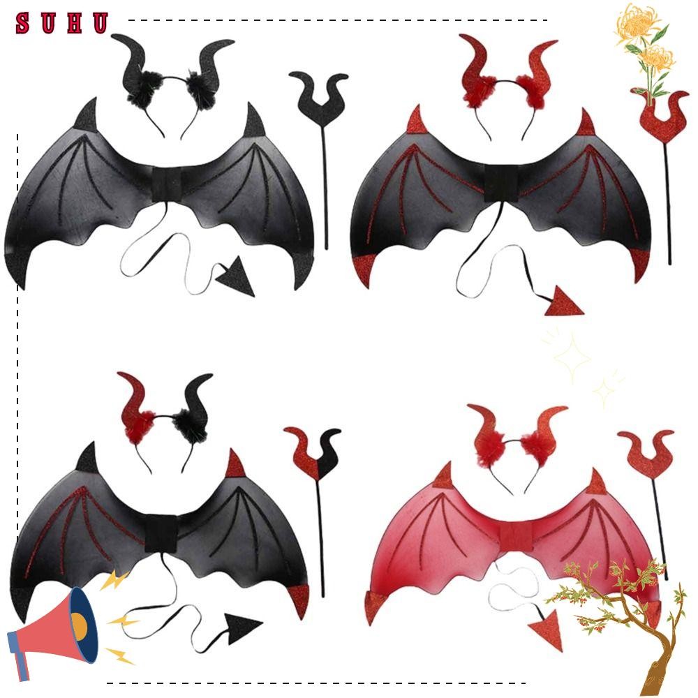 SUHU Halloween Makeup Costume, Stage Costumes Mesh Devil Wings ...