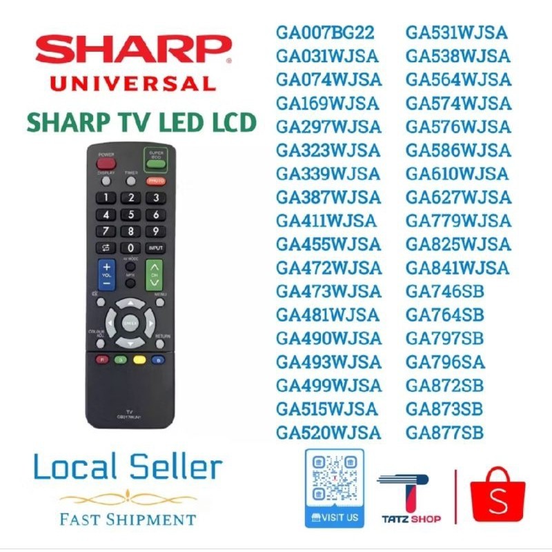 SHARP Original Remote TV/LED/LCD Remote Control Replacement GB217WJN1Universal Remote | Shopee ...