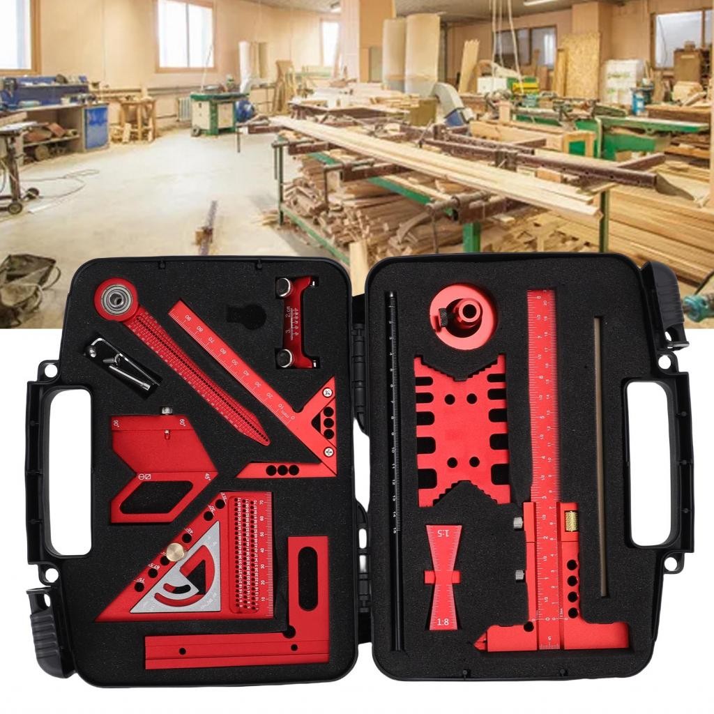 andoer-PH Woodworking Measurement Tool Kit with Storage Box Project ...