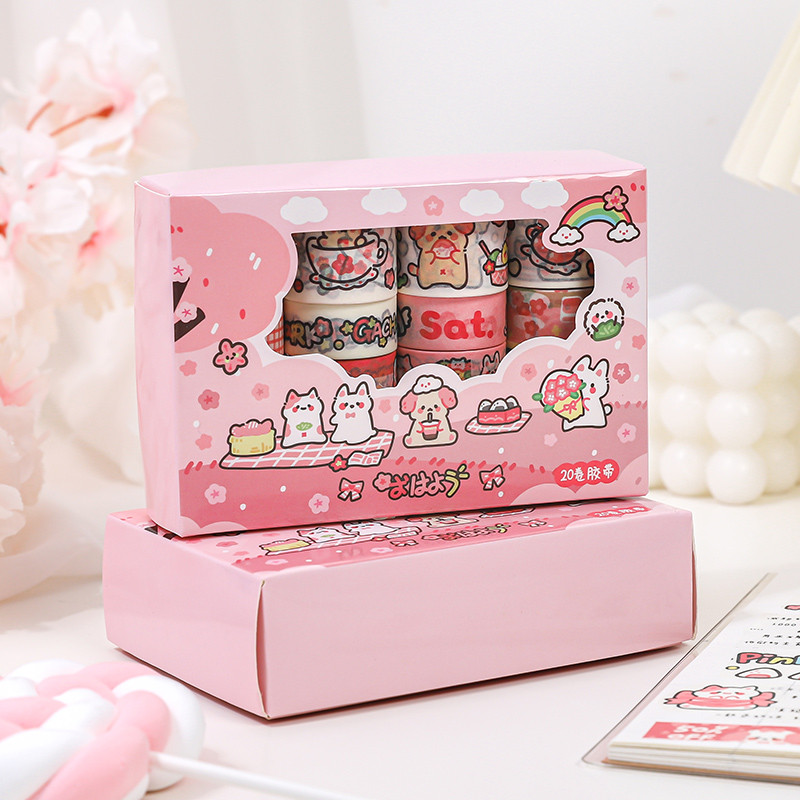 20 Rolls Handbook Tape Full Set Influencer Style Handbook Sticker Washi ...