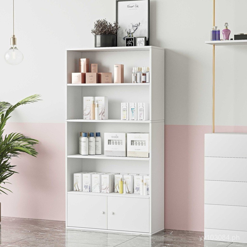 Display Cabinet Beauty Salon Display Rack w Shelves, Containers, Simple ...