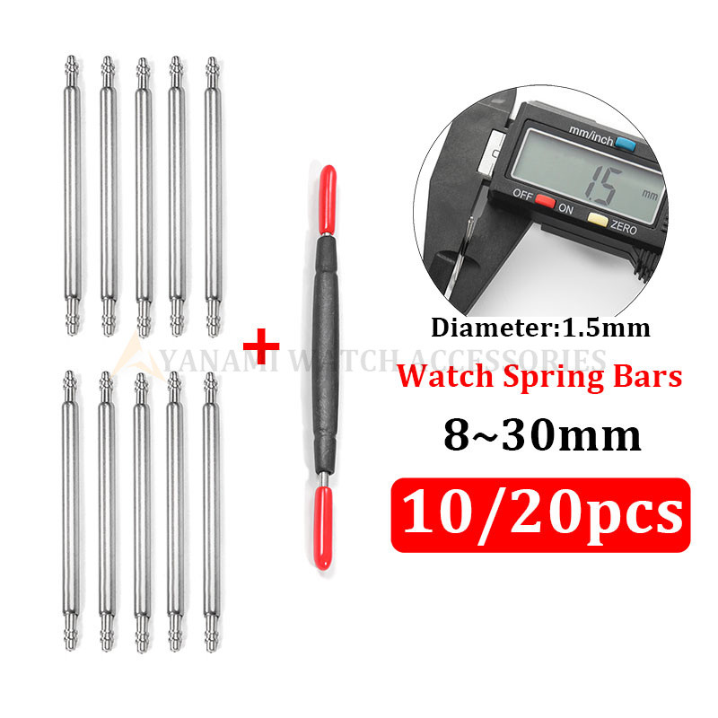 1.5mm Diameter Watch Spring Bars 10/20pcs Stainless Steel Watch Band ...