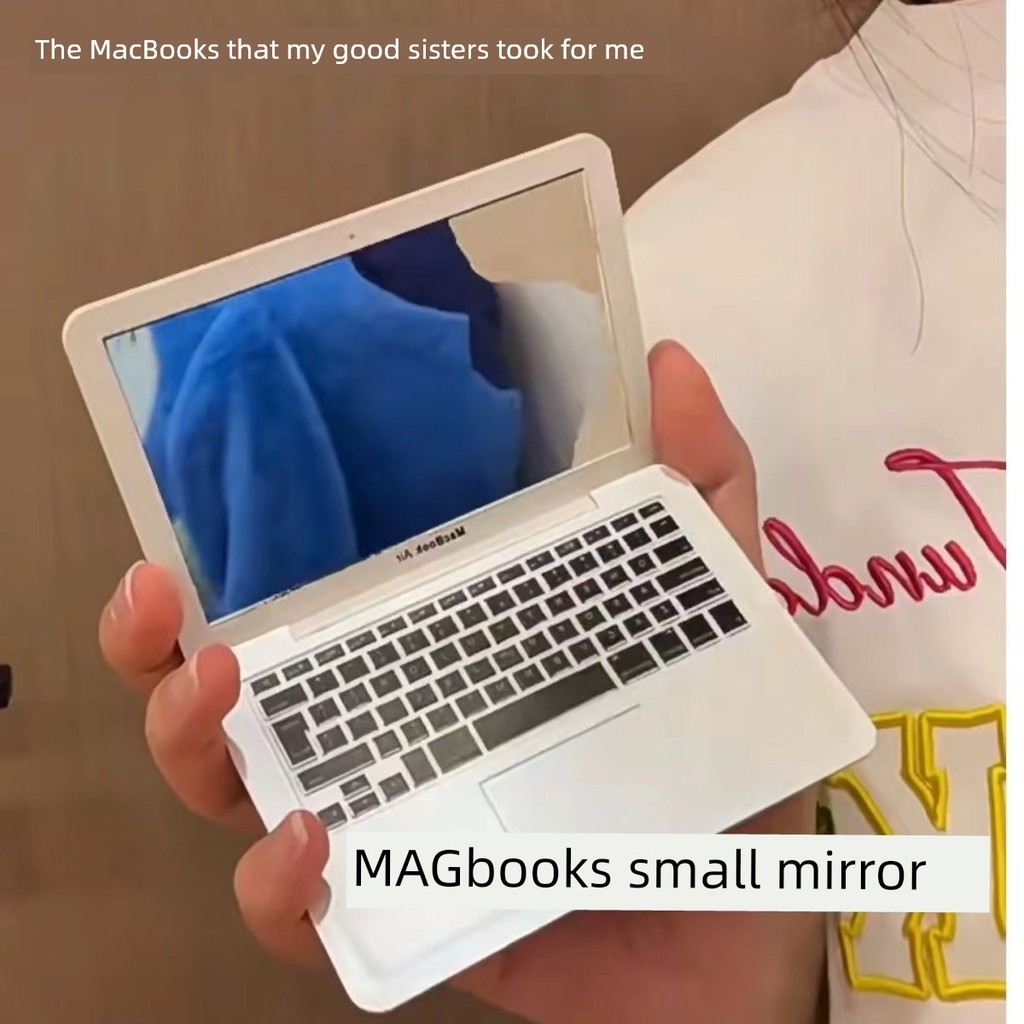 Mini Portable Mirror Creative Apple Laptop Style Portable Foldable ...